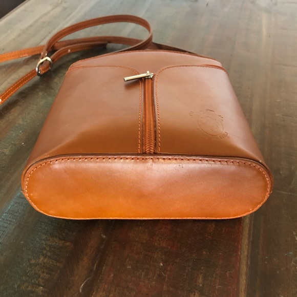 Bags | Giulia Massari Cognac Leather Crossbody Bag | Poshmark